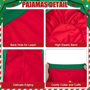 FATCOOLGOO Christmas Dog Pajamas for Medium Large Dogs - Super Soft Stretchy Warm Pet Jumpsuit for Winter Autumn Fall, Cute Holiday Theme Sweater Cloth Costume for Dog Cat