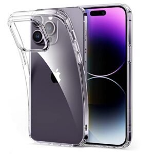 esr clear case compatible with iphone 14 pro case, shockproof thin silicone cover, yellowing-resistant slim transparent tpu phone case, project zero series, clear