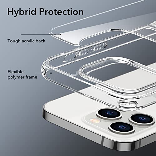 ESR for iPhone 14 Pro Max Case, 3 Stand Modes, Military-Grade Drop Protection, Supports Wireless Charging, Slim Back Cover with Stand, Phone Case for iPhone 14 Pro Max, Metal Kickstand Case, Clear