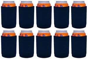 blank neoprene full bottom can coolie (10 pack, navy)