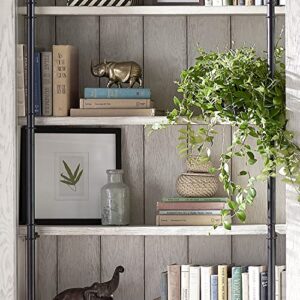 Martin Furniture Avondale 8' Tall Bookcase Wall with Ladder, Storage Organizer, Display Shelf for Office, White