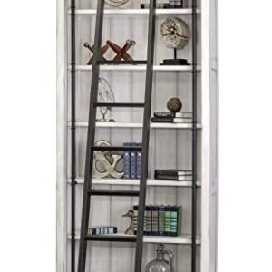 Martin Furniture Avondale 8' Tall Bookcase Wall with Ladder, Storage Organizer, Display Shelf for Office, White