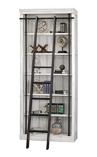 Martin Furniture Avondale 8' Tall Bookcase Wall with Ladder, Storage Organizer, Display Shelf for Office, White