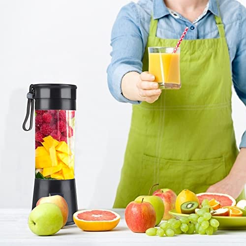 SRLIWHITE Portable Electric Juicer Bottle Blender USB Rechargeable Smoothie Cup Maker Blender Mug Orange Juice Citrus Lemon Juicer (Color : Black)