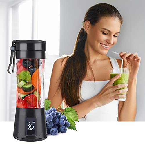 SRLIWHITE Portable Electric Juicer Bottle Blender USB Rechargeable Smoothie Cup Maker Blender Mug Orange Juice Citrus Lemon Juicer (Color : Black)