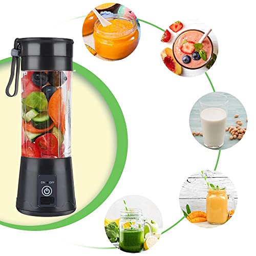 SRLIWHITE Portable Electric Juicer Bottle Blender USB Rechargeable Smoothie Cup Maker Blender Mug Orange Juice Citrus Lemon Juicer (Color : Black)