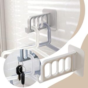 GILIGEGE Multi Functional Folding Sticky Hook Seamless Sticker Plastic Hanger Hook Wall Mounted Clothes Storage Hanger Extra Large Dish Drying Rack for and Pans (White, One Size)