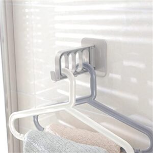 GILIGEGE Multi Functional Folding Sticky Hook Seamless Sticker Plastic Hanger Hook Wall Mounted Clothes Storage Hanger Extra Large Dish Drying Rack for and Pans (White, One Size)