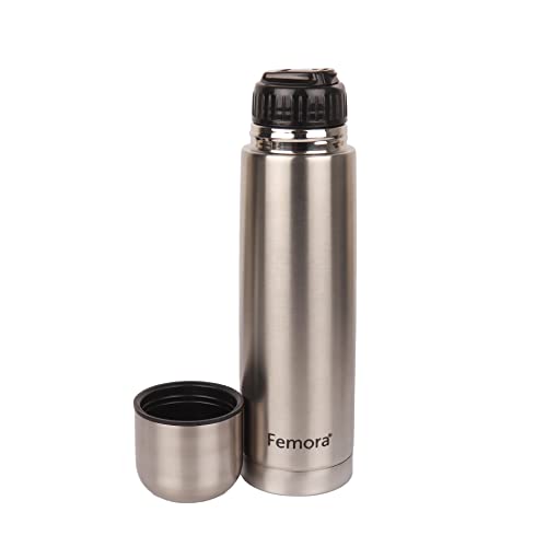 Femora Thermosteel Water Bottle Leak Proof, Vacuum Insulated Stainless Steel, Hot Cold, Double Walled, 1 pc, 17oz, MADE IN INDIA