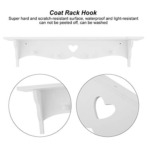 Alvinlite Wall Shelf, White Shelf, Coat Rack Hook Wall Decoration Hollow Wall Shelf Hanger Hook Coat Rack