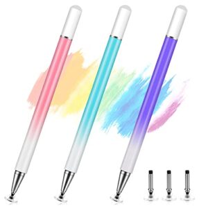 stylus pens for touch screens, 3 pack disc universal stylus pen for ipad pro/mini/air/iphone/android/microsoft tablets and all capacitive touch screens