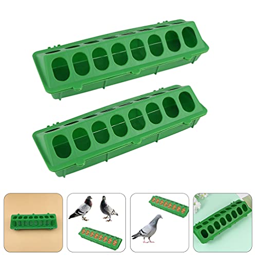 Tofficu Chicken Feeder Tray Pigeon Feeder Pigeon Feeder 2pcs Birds Feeding Troughs Feeding Food Groove Bowls Pigeon Food Containers Poultry Feeder Chicken Feeder Trough Chicken Food Dispenser