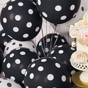 SULALABOO 63PCS Black Polka Dot Balloons 12 Inch Latex Helium Round Party Balloons Kit for Birthday Party Decorations