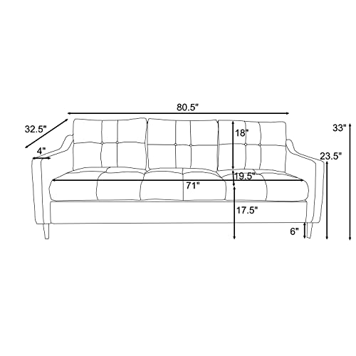 Meeyar Couches for Living Room,80 Inches 3 Seater Sofa Couch for Teen Girls Artistic Sofa for Lady Pink Green Gradient for Women for Office