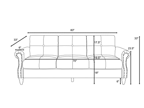 Meeyar Couches for Living Room,83'' Width Comfy Sofa 3 Seater Sofa for Living Room 3 Seater Comfy Couch Room Couch