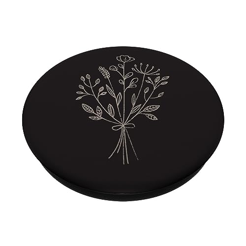 Taupe - Wildflower Floral Flower Design PopSockets Swappable PopGrip