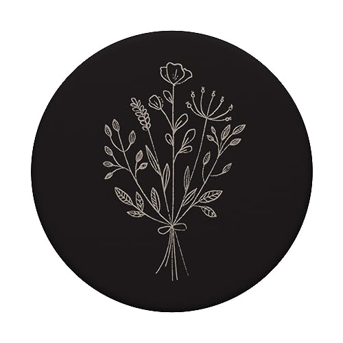 Taupe - Wildflower Floral Flower Design PopSockets Swappable PopGrip