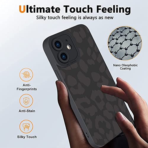 LUOWAN Black Leopard Designed for iPhone 11 Case,Cute Matte Cheetah Print Pattern TPU Phone Case for Girls Women Men,Fashion Luxury Deisgn Protective Cover 6.1 Inch