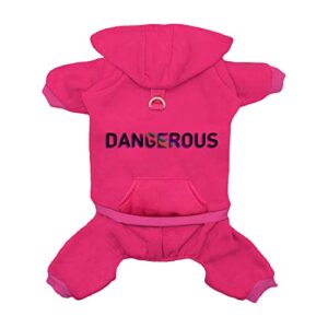 izefia dog hoodie dog hoodies with pocket clothes 4 legs jumpsuit fleece sweater winter sweat shirt warm cotton dog hoodie for small dog medium large dog cat magenta m