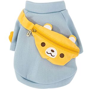 dog adorable clothes with sling bag, pet cute ourfit for small medium girl boy puppy dogs cats, machine washable sweatshirt jacket coat t-shirt costume vest