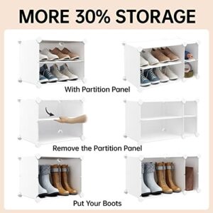 MAGINELS Portable Shoe Rack Plastic Shoe Organizer DIY Shoe Storage Shelf Organizer for Entryway Shoe Cabinet 36 Pairs, White