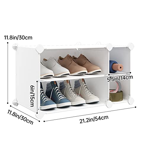 MAGINELS Portable Shoe Rack Plastic Shoe Organizer DIY Shoe Storage Shelf Organizer for Entryway Shoe Cabinet 36 Pairs, White