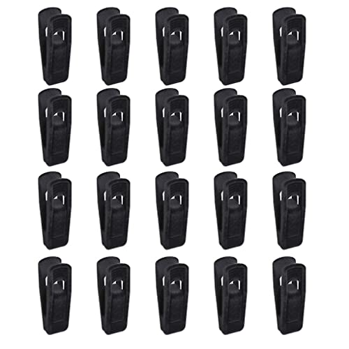 GRETD 20pcs/set Towel Clamp Clothes Clip Beach Coat Drying Racks Non Slip Windproof Trouser Durable Hanger (Color : Black, Size : One size)