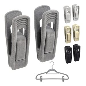 GRETD 20pcs/set Towel Clamp Clothes Clip Beach Coat Drying Racks Non Slip Windproof Trouser Durable Hanger (Color : Black, Size : One size)