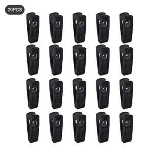 GRETD 20pcs/set Towel Clamp Clothes Clip Beach Coat Drying Racks Non Slip Windproof Trouser Durable Hanger (Color : Black, Size : One size)