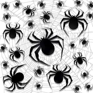 vanleonet halloween wall decorations diy 3d plastic spider decoration stickers halloween decor home wall window indoor outdoor scary spider 60 pcs