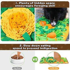 ComSaf Snuffle Mat for Dogs with 2 Squeakers, Large Dog Snuffle Mat Sniff Mat for Slow Eating & Smell Training, Interactive Feed Game for Boredom, Encourages Natural Foraging Skills and Stress Relief