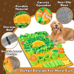 ComSaf Snuffle Mat for Dogs with 2 Squeakers, Large Dog Snuffle Mat Sniff Mat for Slow Eating & Smell Training, Interactive Feed Game for Boredom, Encourages Natural Foraging Skills and Stress Relief