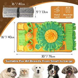 ComSaf Snuffle Mat for Dogs with 2 Squeakers, Large Dog Snuffle Mat Sniff Mat for Slow Eating & Smell Training, Interactive Feed Game for Boredom, Encourages Natural Foraging Skills and Stress Relief