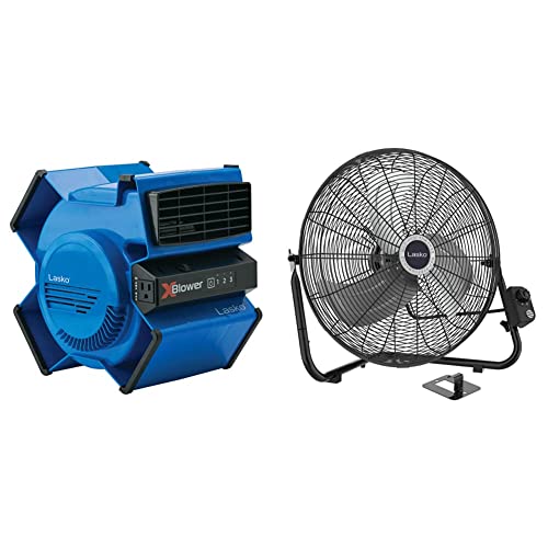 Lasko High Velocity X-Blower Utility Fan, Blue X12905 11x9x12 & 20" High Velocity Quick Mount, 7 x 22 x 22 inches, Black 2264QM