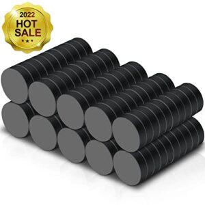 MIN CI 100Pack Magnets for Crafts, 18 x 5mm Black Circle Ceramic Industrial Magnets, Small Round Disc Crafts Magnets, for DIY Refrigerator Science Projects Whiteboard School, Strong Ferrite Magnets