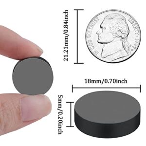 MIN CI 100Pack Magnets for Crafts, 18 x 5mm Black Circle Ceramic Industrial Magnets, Small Round Disc Crafts Magnets, for DIY Refrigerator Science Projects Whiteboard School, Strong Ferrite Magnets