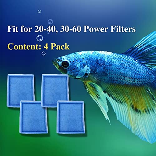 LeadCon 4 Pack Replacement Aquarium Filter Cartridge, Fit for Aqua-Tech 20-40/30-60 Gallon Power Filters, for Aqua-Tech EZ-Change #3 Fish Tank Filters