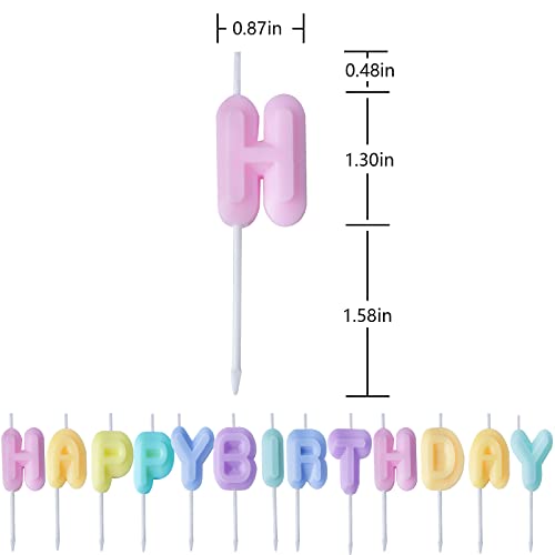 Berkebun Happy Birthday Cake Candles with Fun Colorful Candle Holders Included; for Birthday Cakes to Make it a Magical,CelebrationMacaroon Color Birthday Candles