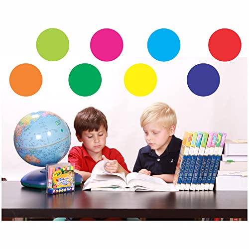 Classroom Line Up Spots - (Pack of 40) 4" Large Multicolor Floor Decals Social Distance Helper Stickers Color Code Dots Labels