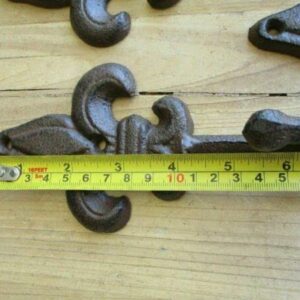 for 10 Large Cast Iron Fleur De Lis Coat Hooks Hook Hall Tree Hat Dog Leash Fluer Hooks & Hangers Home & Garden