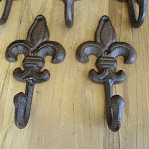 for 10 Large Cast Iron Fleur De Lis Coat Hooks Hook Hall Tree Hat Dog Leash Fluer Hooks & Hangers Home & Garden