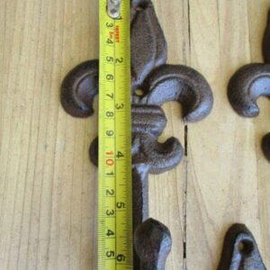 for 10 Large Cast Iron Fleur De Lis Coat Hooks Hook Hall Tree Hat Dog Leash Fluer Hooks & Hangers Home & Garden