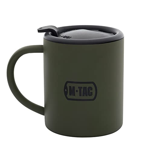 M-Tac 9.5oz Travel Thermal Mug Cup with Lid - Insulated Double Wall Thermo Tumbler Stainless Steel with Wide Handle