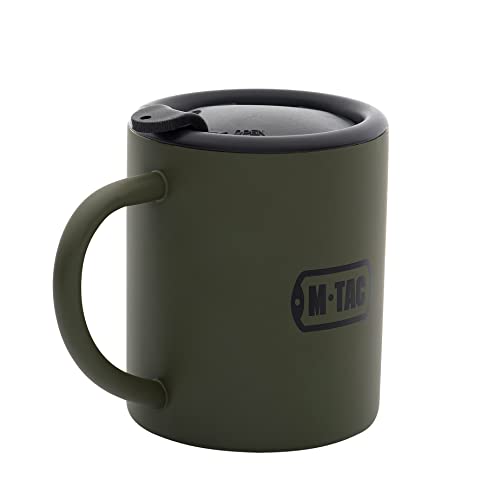 M-Tac 9.5oz Travel Thermal Mug Cup with Lid - Insulated Double Wall Thermo Tumbler Stainless Steel with Wide Handle