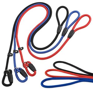 fovrlzse 3pcs slip lead dog leash,strong nylon rope leash,training leash for large medium and small dogs