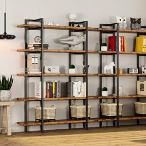 IRONCK Industrial Bookshelf and Bookcase 5 Tiers Large Open Etagere Shelves, 71.2" H x 53.1" L for Home Office, Living Room Bedroom Home Office