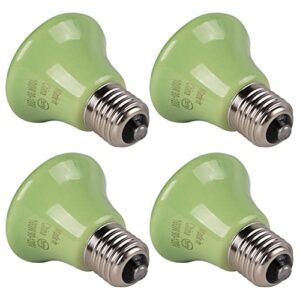 100w mini reptile heat lamp bulb 4 pack, pet infrared ceramic heat emitter for amphibian, brooder coop, aquarium, lizard, lambs, snake, no light, green