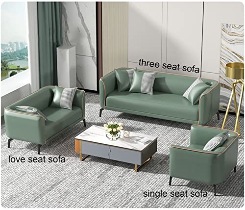 Sofa Couch Modern Living Room Sofa with Throw Pillows Composite Leather Breathable Fabric Sofa Couch Metal Support Feet High Rebound Sponge Cushions for Living Room Office