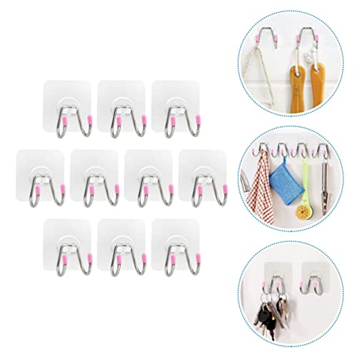 LIFKOME Wall Hooks for Hanging Heavy Duty Self Adhesive Hooks Waterproof Transparent Hooks Large Adhesive Hooks Sticky Wall Hooks Rustproof Stainless Steel Nail- Free Wall Hooks for Organization