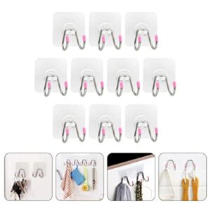 LIFKOME Wall Hooks for Hanging Heavy Duty Self Adhesive Hooks Waterproof Transparent Hooks Large Adhesive Hooks Sticky Wall Hooks Rustproof Stainless Steel Nail- Free Wall Hooks for Organization